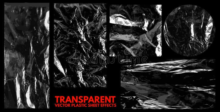 Vector Transparent Plastic Packaging Sheets Effect Stock Vector ...