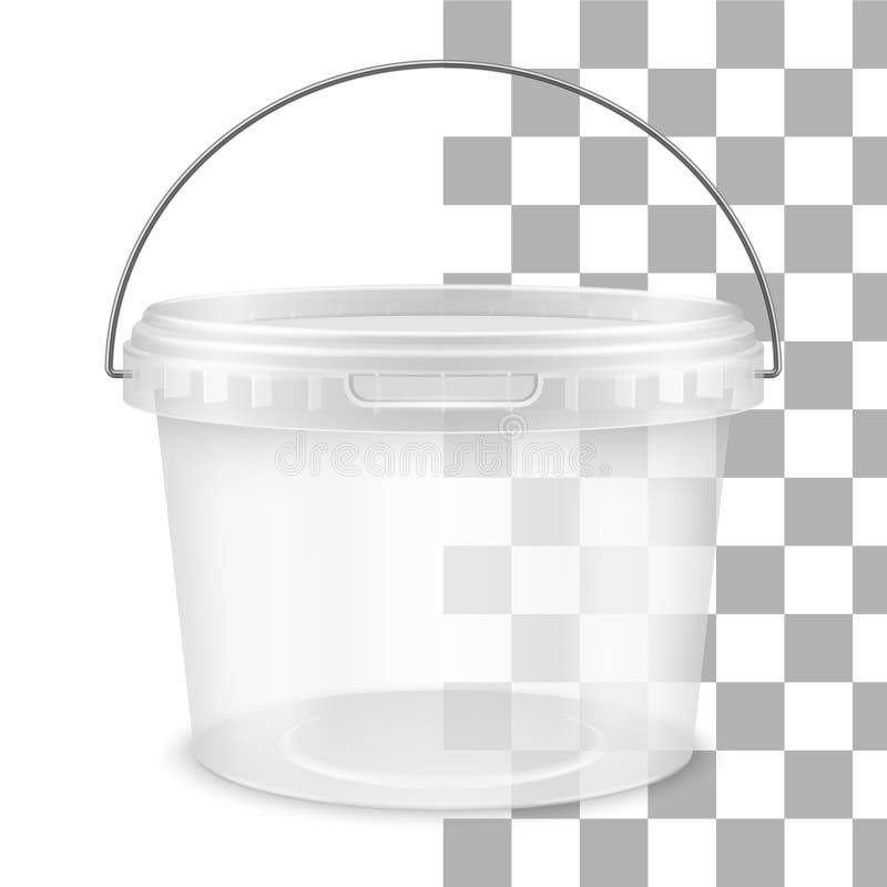 Transparent Empty Plastic Bucket for Storage of Food or Non-food ...