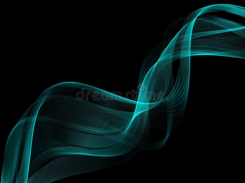 Vector Transparent Shiny Blue Wave on Dark Background. Stock Vector ...