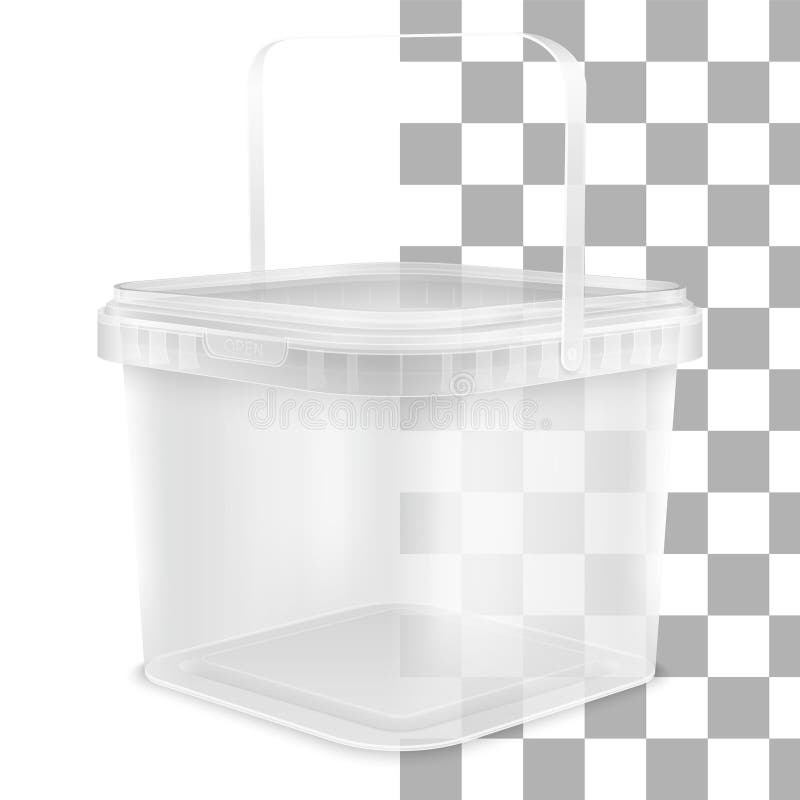 Transparent Empty Plastic Bucket for Storage of Food or Non-food ...