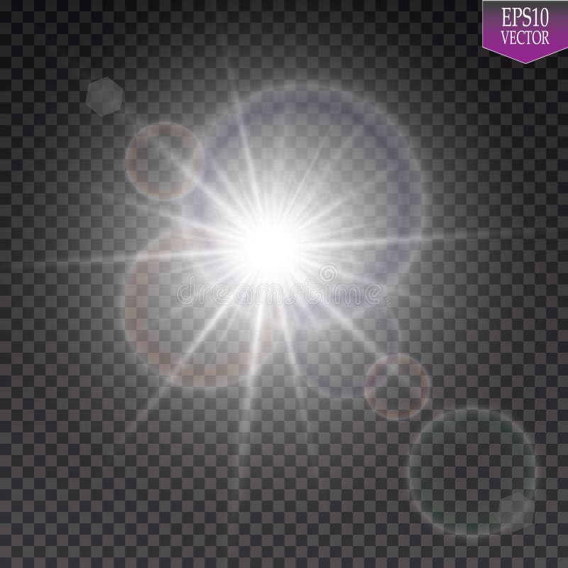 Vector Transparent Sunlight Special Lens Flare Light Effect. Sun Flash ...
