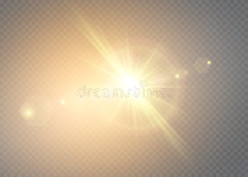 Vector Transparent Sunlight Special Lens Flash Light Effect.front Sun ...