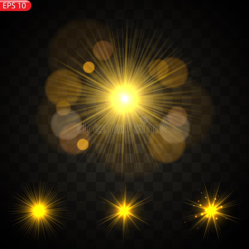 Vector Transparent Sunlight Special Lens Flash Light Effect Stock ...