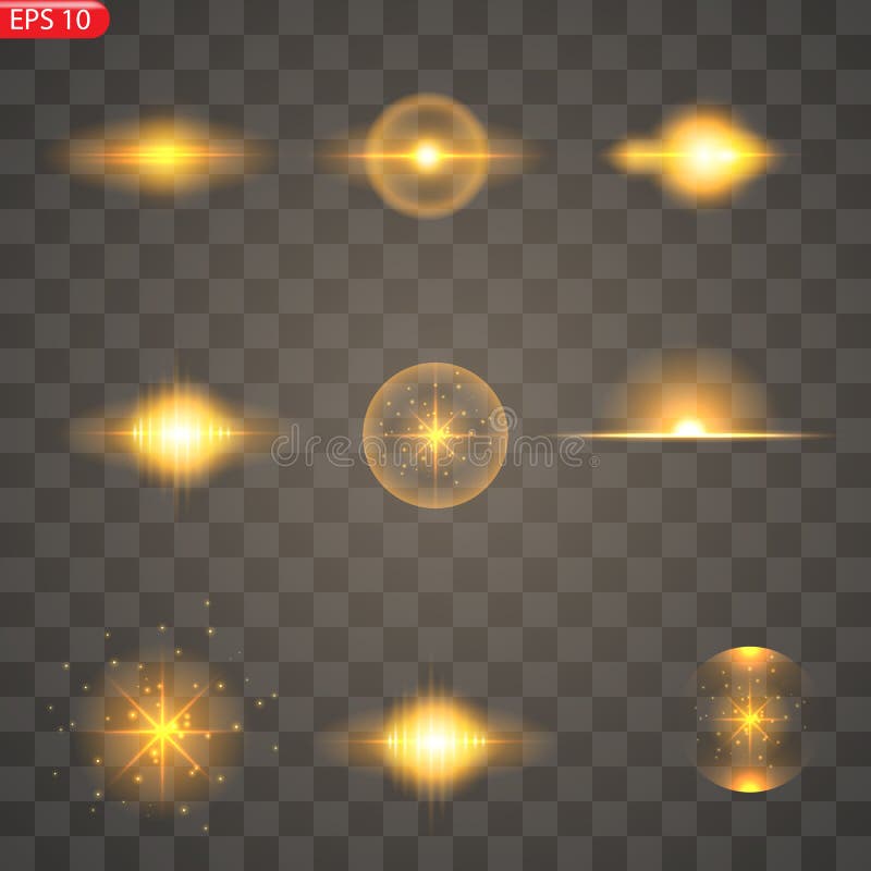 Vector Transparent Sunlight Special Lens Flash Light Effect Stock ...