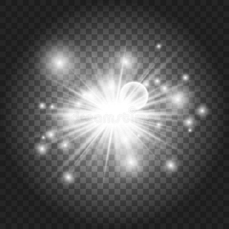 Luminous Element. a Large Star with a Glow Effect, Iridescent Sparks ...