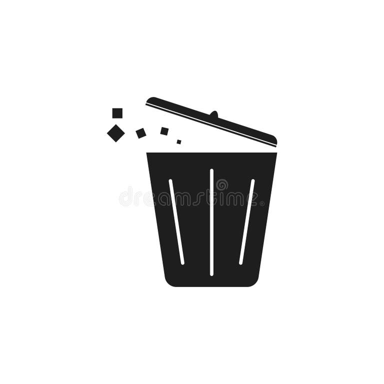 Vector Trash Bin Logo Flat Design Stock Vector - Illustration of icon ...