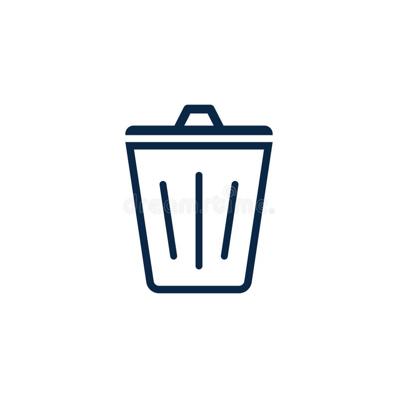 Vector Trash Bin Logo Flat Design Stock Vector - Illustration of ...