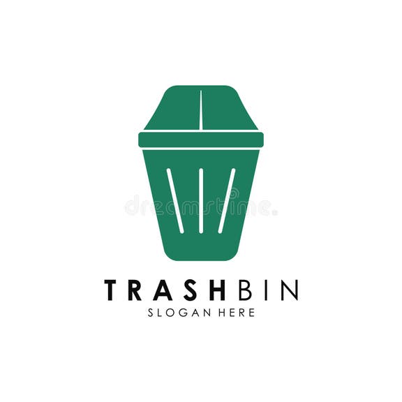 Vector Trash Bin Logo Flat Design Stock Vector - Illustration of waste ...