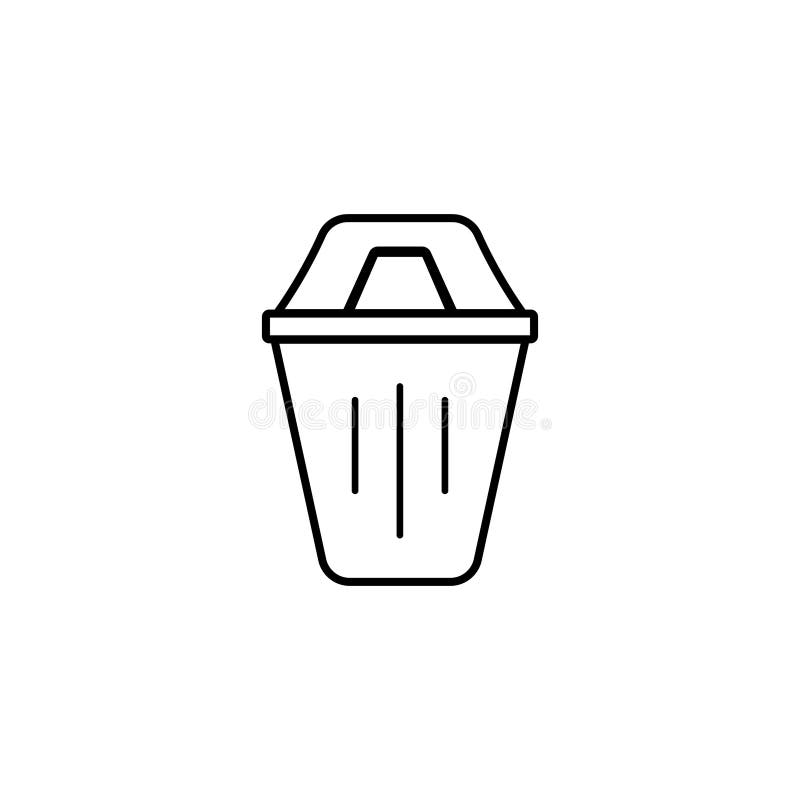 Vector Trash Bin Logo Flat Design Stock Vector - Illustration of reuse ...