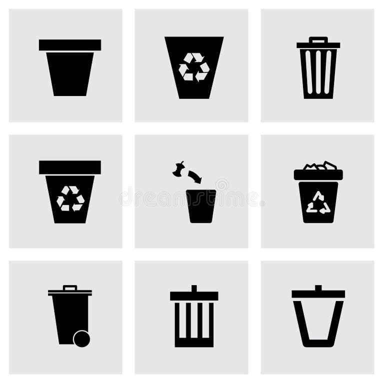 Vector trash can icon set stock vector. Illustration of concept - 51233032