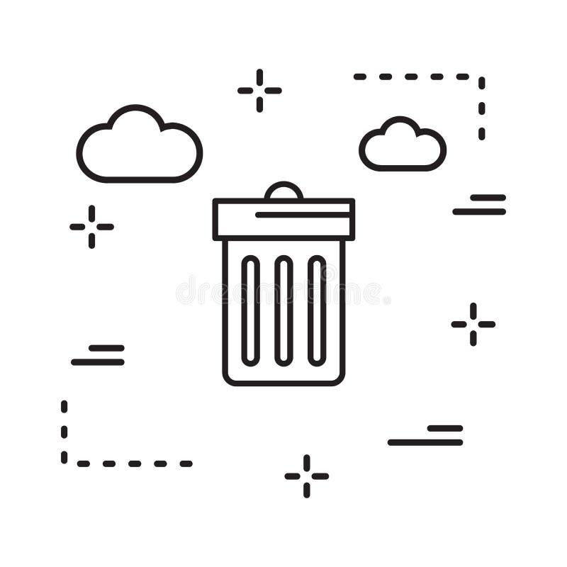 Vector Trash Icon in Creative Design with Elements for Mobile an Stock ...