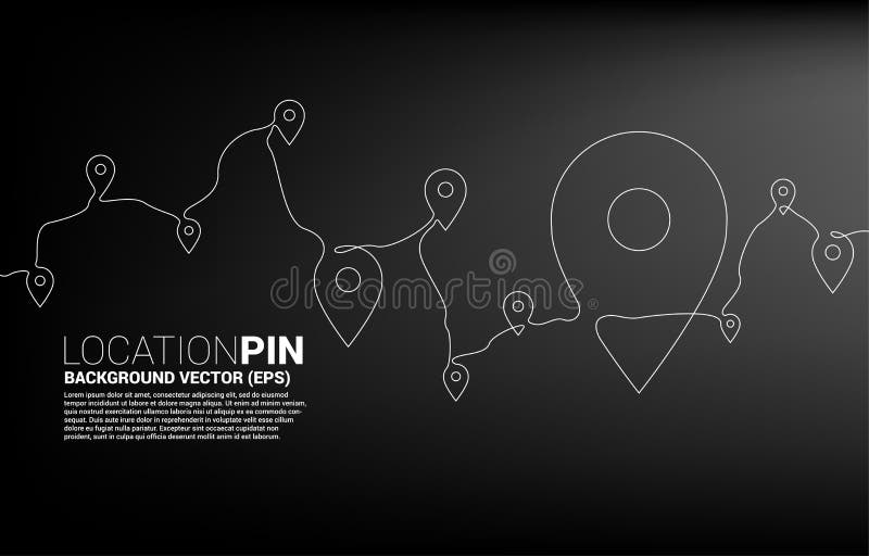 Vector Travel Network Pin Mark from Single Line. Stock Vector ...