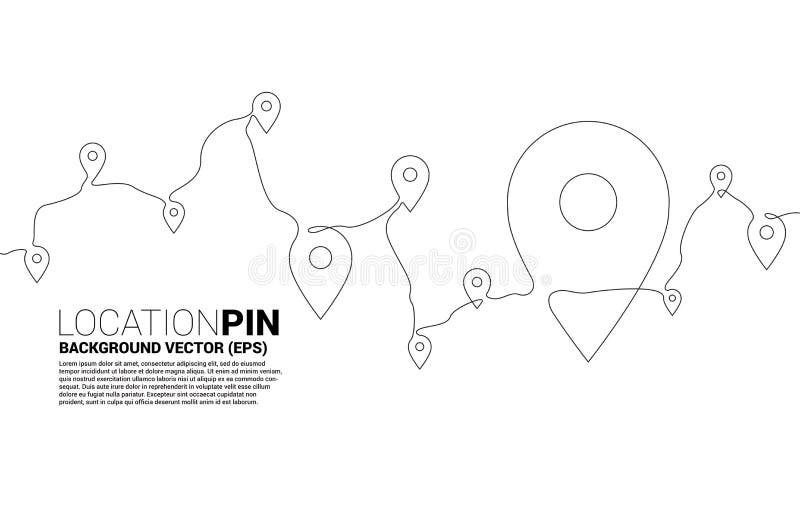 Vector Travel Network Pin Mark from Single Line. Stock Illustration ...