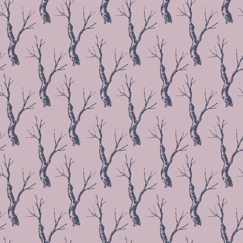 Vector Tree Branches Seamless Pattern Stock Vector - Illustration of ...