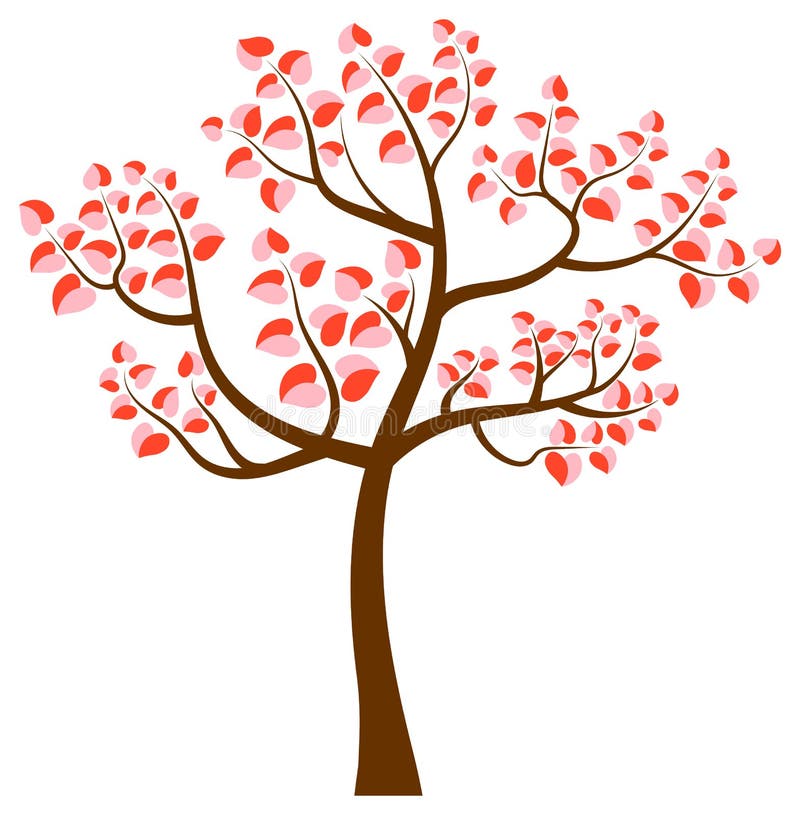 Red curvy tree stock vector. Illustration of element - 20587781