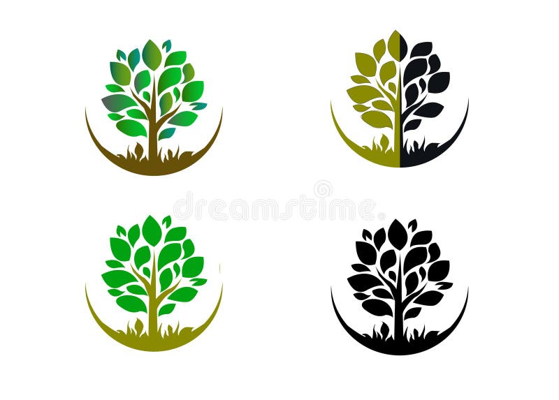 Vector Tree Emblem 3 Isolated on White Background. Stock Vector ...