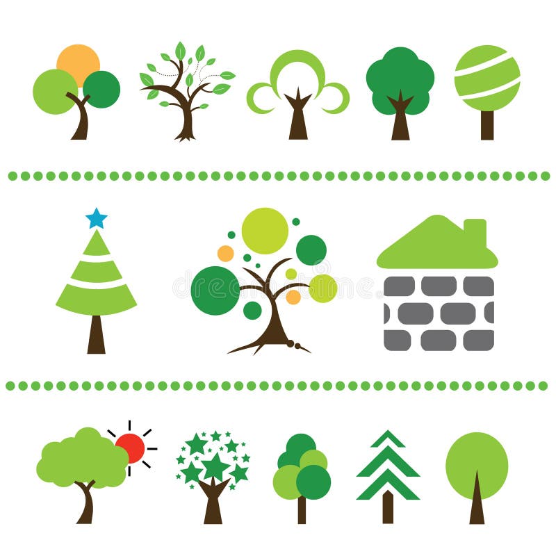 Vector tree icon set stock vector. Illustration of vector - 59041578