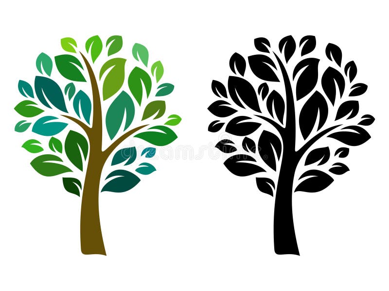 Vector tree stock vector. Illustration of emblem, painting - 32212970