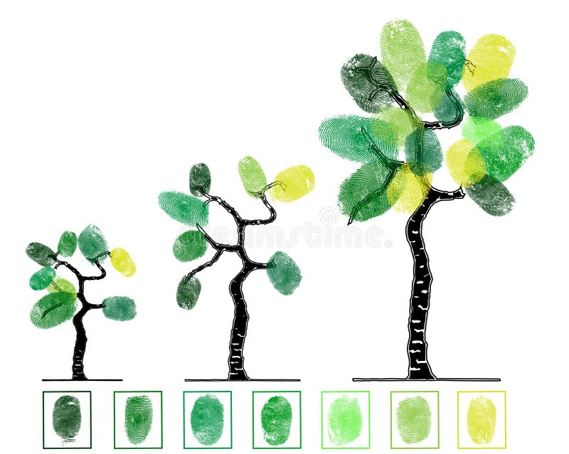 Vector Tree Made of Fingerprints Stock Vector - Illustration of ...