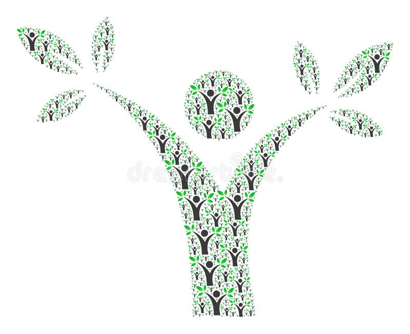 Tree Man Icon Fractal Collage Stock Vector - Illustration of organic ...