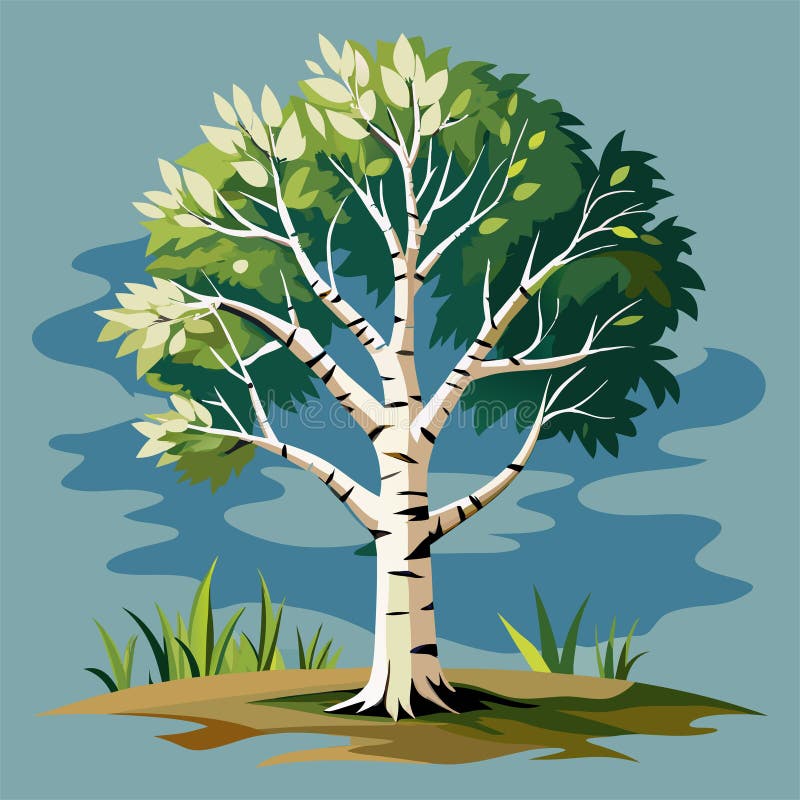 Vector Tree Simple Flat Icon. Cartoon Tree Forest Icon Silhouette Set ...