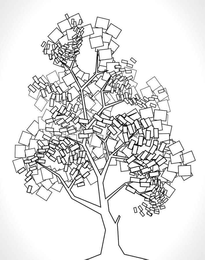 Vector tree from squares stock vector. Illustration of corner - 23250585