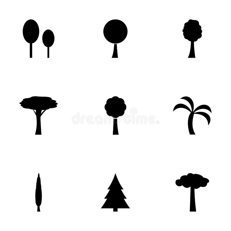 Vector trees icon set stock vector. Illustration of forest - 52798276