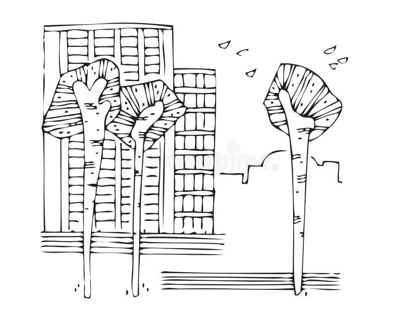 Vector Trees in Pollution 2 Stock Vector - Illustration of cars ...