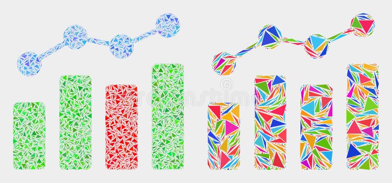 Vector Trend Chart Mosaic Icon of Triangles Stock Vector - Illustration ...