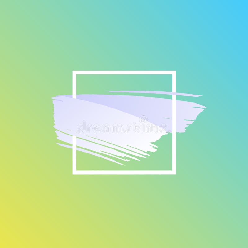 Vector Trendy Abstract Brush Banner. White Stroke Shape and Square ...