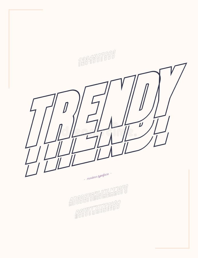 Vector Trendy Font 3d Bold Typography Sans Serif Style Stock Vector ... Vector Trendy Font 3d Bold Typography Sans Serif Style Stock Vector ...