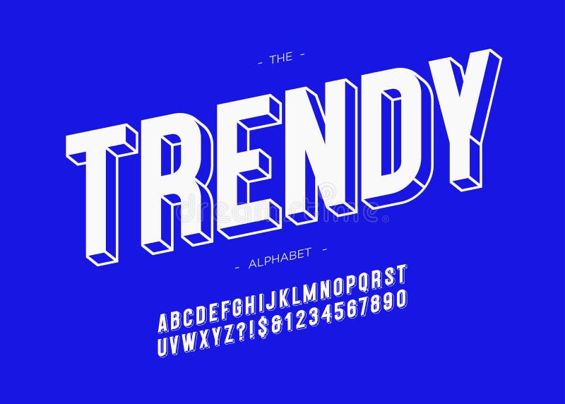 Vector Trendy Font 3d Bold Typography Sans Serif Style Stock Vector ... Vector Trendy Font 3d Bold Typography Sans Serif Style Stock Vector ...