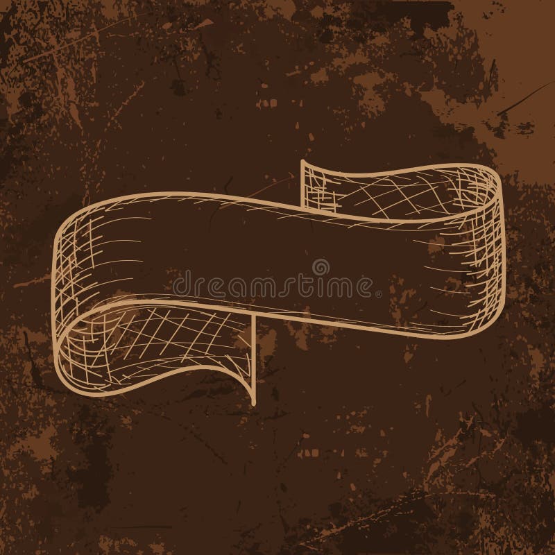 Vector Trendy Hand Drawn Sketch Ribbon, Ink Style. Stock Vector ...