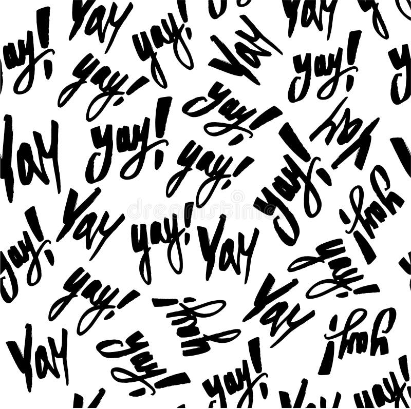 Vector Trendy Hand Lettering Poster. Hand Drawn Calligraphy Seamless ...