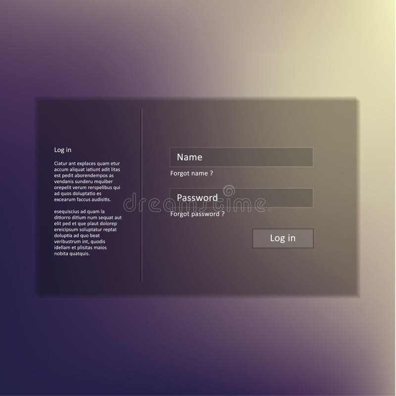 Vector Trendy Login Form. Modern Minimal Graphic with Place for Stock ...