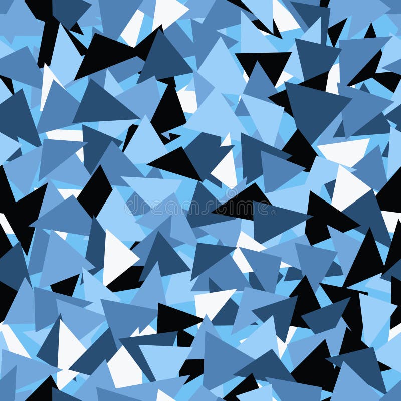 Vector Trendy Low Poly Seamless Pattern. Blue Winter Polygonal ...