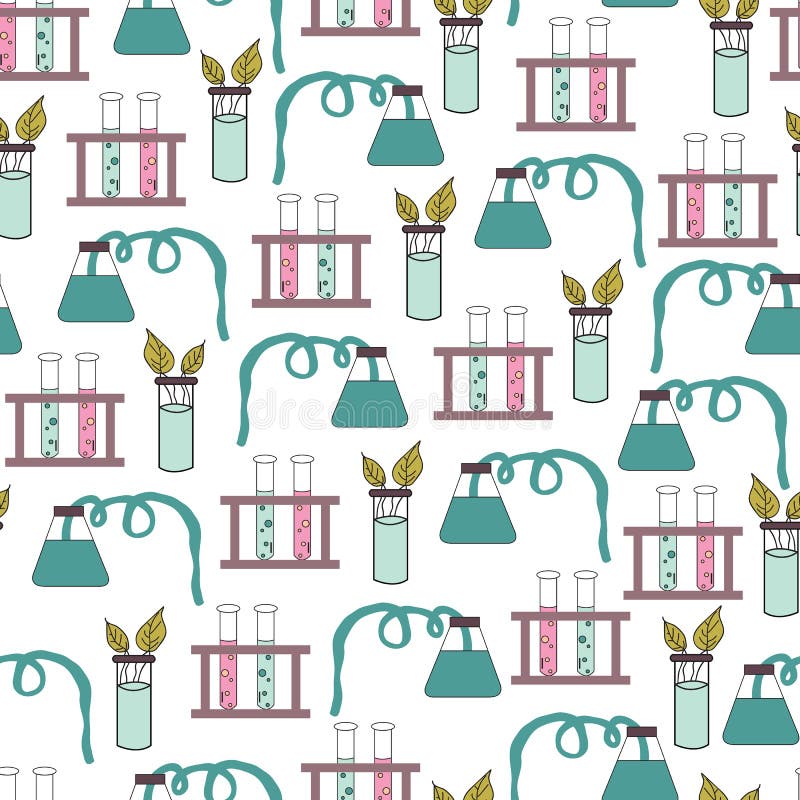 Vector Trendy Science Experiment Tools Seamless Pattern Background ...