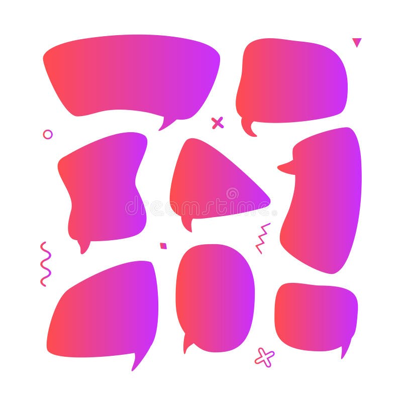 Vector Trendy Set with Speech Bubbles in Modern Gradient Design with ...
