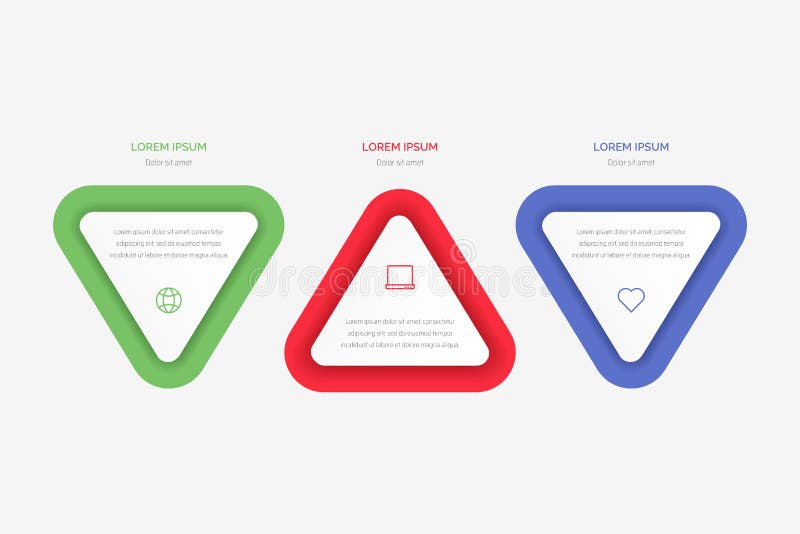 Vector Triangle Element Infographic. Business Concept with 3 Options ...