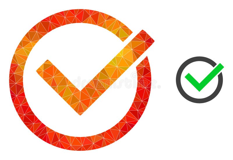 Vector Triangle Filled Accept Tick Icon with Fire Gradient Stock Vector ...