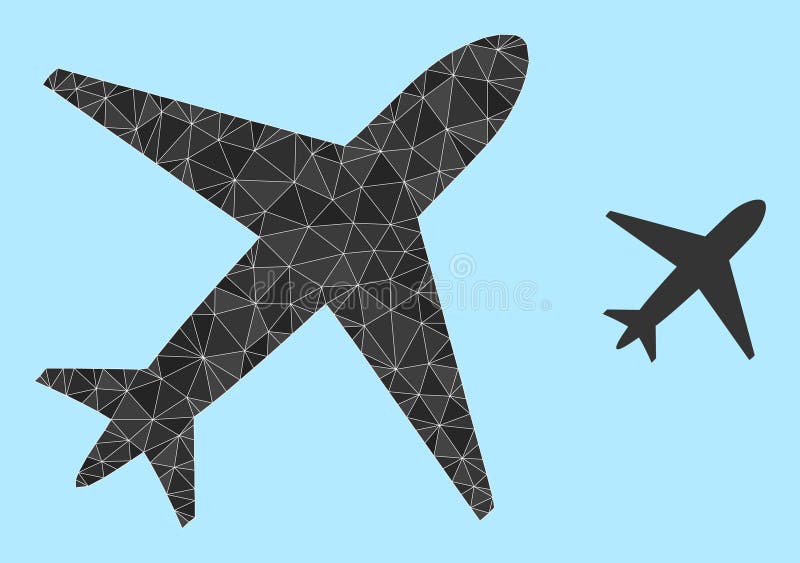 Airplane Triangle Lowpoly Flat Icon Stock Vector - Illustration of ...