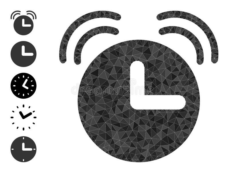 Vector Triangle Filled Alarm Clock Icon and Other Icons Stock ...