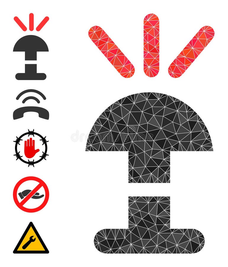 Vector Triangle Filled Alarm Ring Icon and Additional Icons Stock ...