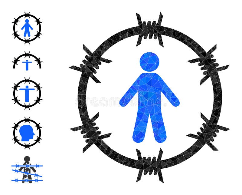 Vector Triangle Filled Arrested Man Icon and Additional Icons Stock ...