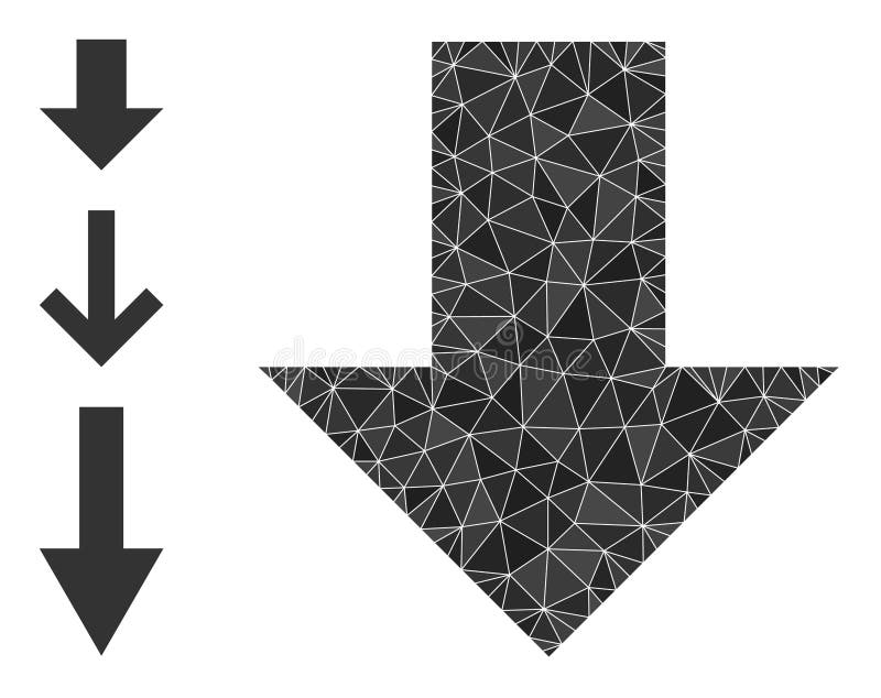 Vector Triangle Filled Arrow Down Icon with Bonus Icons Stock Vector ...