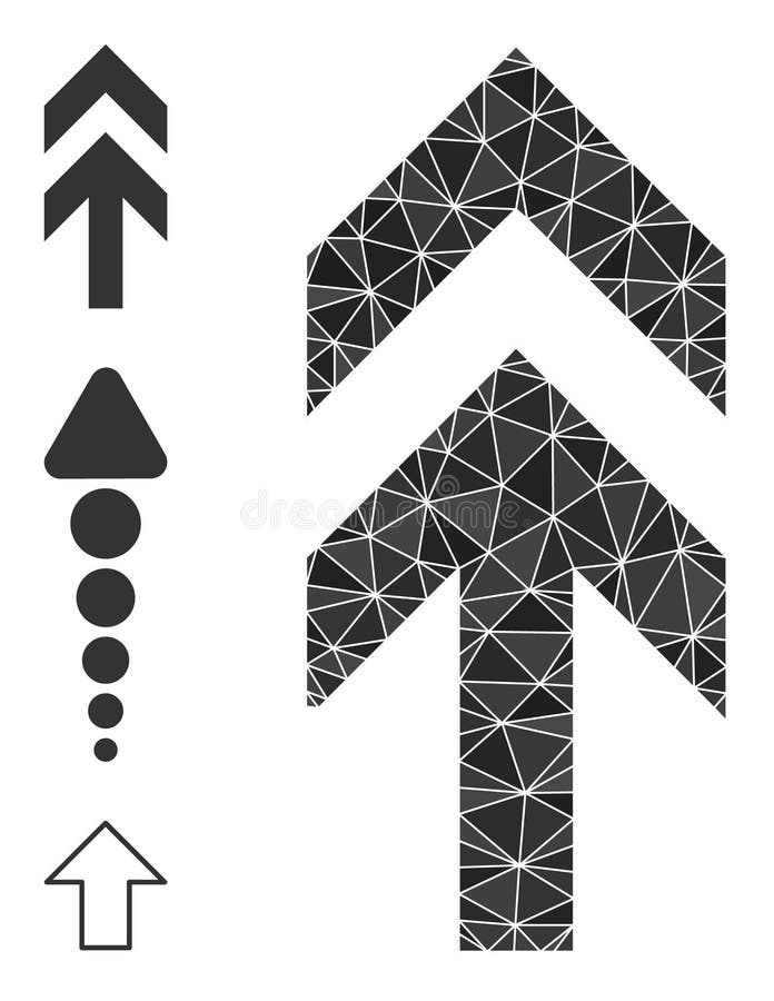 Vector Triangle Filled Arrow Up Icon with Bonus Icons Stock Vector ...