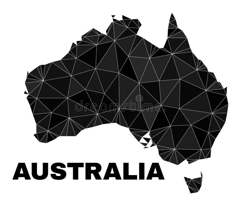 Vector Triangle Filled Australia Map Stock Vector - Illustration of ...