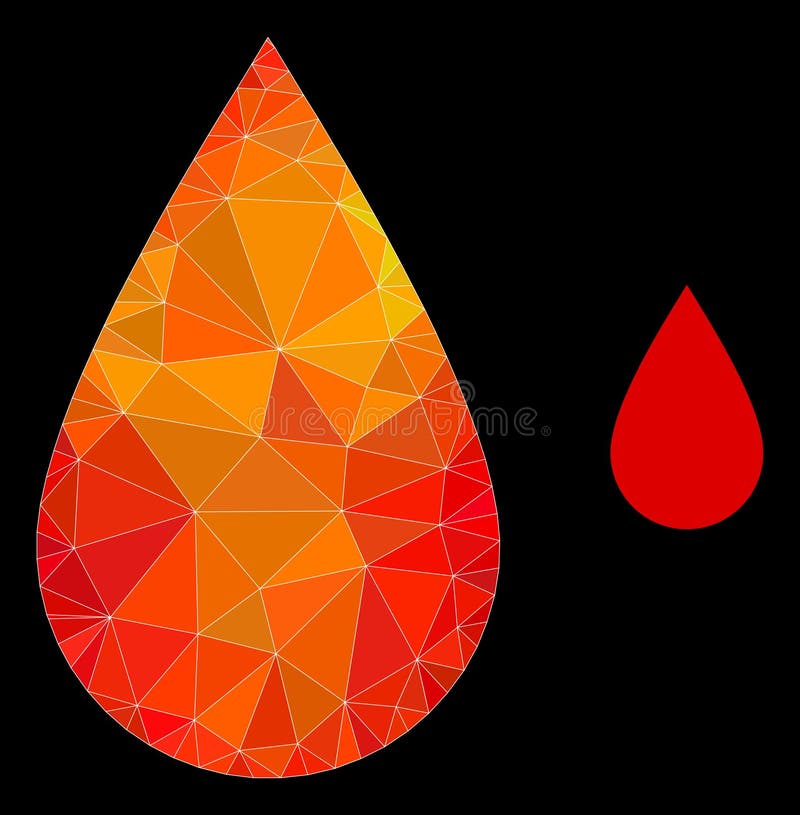 Vector Triangle Filled Blood Drop Icon with Orange Colored Gradient ...