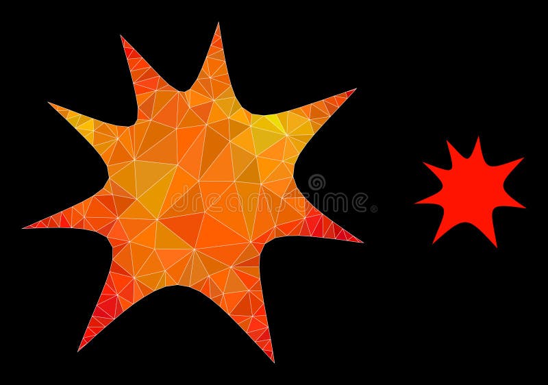 Vector Triangle Filled Boom Splash Icon with Flame Gradient Stock ...