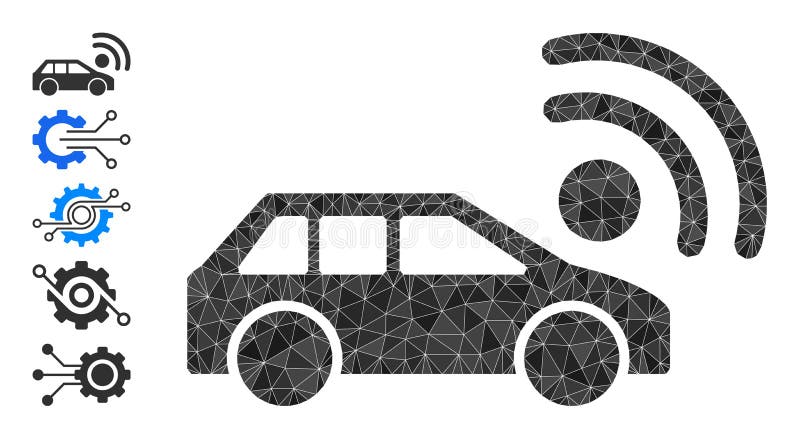 Vector Triangle Filled Car Radar Icon and Additional Icons Stock Vector ...